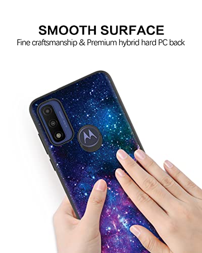 BENTOBEN Compatible with Moto G Pure Case, Slim Fit Glow in The Dark Soft Flexible Bumper Protective Anti Scratch Non-Slip Cases Cover for Motorola Moto G Pure (2021) 6.5 Inch, Nebula/Galaxy Design