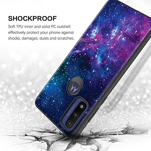 BENTOBEN Compatible with Moto G Pure Case, Slim Fit Glow in The Dark Soft Flexible Bumper Protective Anti Scratch Non-Slip Cases Cover for Motorola Moto G Pure (2021) 6.5 Inch, Nebula/Galaxy Design