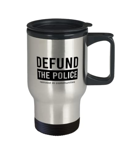 Defund Police Funny Coffee Travel Mug - Defund The Police, black lives matter, black power, power to the people, equality, revolution idea