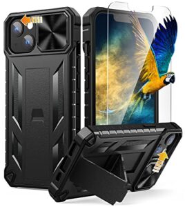 soios for iphone 13 iphone14 case with stand: iphone 13 iphone14 cover with kickstand | shockproof military grade protective cell phone case | tpu durable rugged bumper textured matte hybrid design