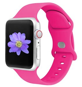 cindgress sport bands compatible with 41mm 38mm 40mm apple watch bands for women men,compatible with soft silicone apple watch series 6 bands for women men series se 9 8 7 6 5 4 3 2 1 s/m hot pink