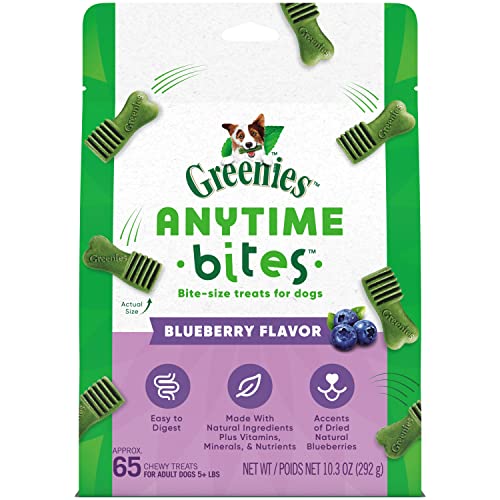 Greenies Anytime Bites Dog Treats, Blueberry Flavor, 10.3 oz. Bag