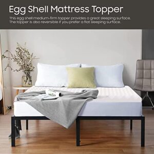 Treaton 1-inch Soft Foam Toppers with Convoluted Egg Shell Design | Extends Mattress Topper Life, Provides Proper Back Support and Relieves Pain, Improves Better Posture, Twin, White