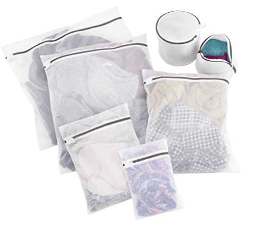 Whitmor Fine Mesh Bags, Set of 7, White