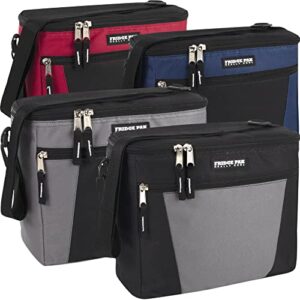 Fridge Pak Insulated Adult Lunch Box & 12 Can Large Capacity Can Cooler Bag (Blue/Black)