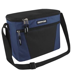 Fridge Pak Insulated Adult Lunch Box & 12 Can Large Capacity Can Cooler Bag (Blue/Black)