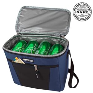 Fridge Pak Insulated Adult Lunch Box & 12 Can Large Capacity Can Cooler Bag (Blue/Black)