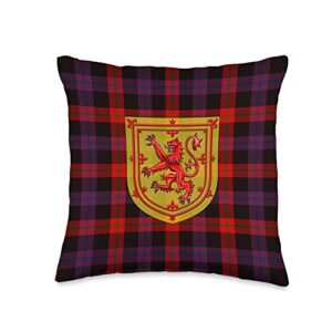 scottish tartan family celtic plaids brown tartan scottish plaid lion rampant throw pillow, 16x16, multicolor