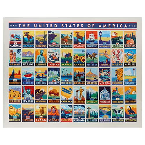 Riley Blake Designs Riley Blake Destinations 5 State Pride 36'' Poster Panel Fabric, Multi Yard