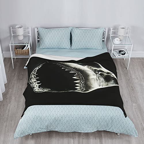 Shark Black Blanket Soft Fleece Throw Blanket Plush Weighted Blankets for Couch Bed Living Room