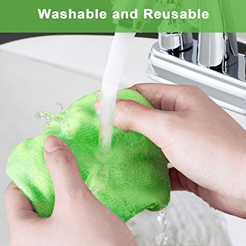 2 Sets Windshield Cleaner Car Window Cleaner Car Window Cleaning Tool Glass Cleaner Wiper with Detachable Handle Microfiber Pads and Spray Bottle Car Cleanser Brush Car Cleaning Kit (Green)