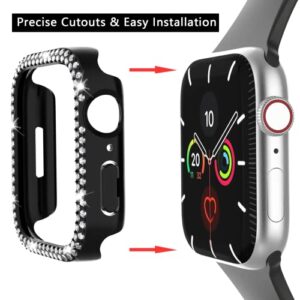 Kakufunny 3 Pack Bling Case with Screen Protector for Apple Watch Series 8 & Series 7 45mm, Crystal Diamond Bling Protective Bumper Cover Compatible with iWatch 8 7, Accessories (No Screen Protector)