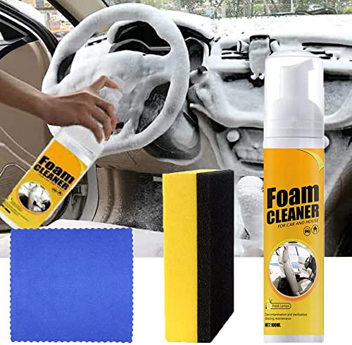 Claimseeme Foam Cleaner, Powerful Stain Removal Kit, Multipurpose Foam Cleaner, Multifunctional Foam Cleaner for Car and House Lemon Flavor All-Purpose Household Cleaners Concentrate (100ml)