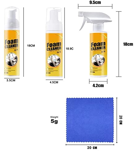 Claimseeme Foam Cleaner, Powerful Stain Removal Kit, Multipurpose Foam Cleaner, Multifunctional Foam Cleaner for Car and House Lemon Flavor All-Purpose Household Cleaners Concentrate (100ml)