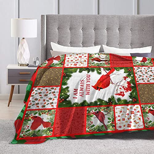 Cardinal Birds Throw Blanket Super Soft and Warm Flannel Blankets for Couch Sofa Cardinal Gifts for Kids and Adults