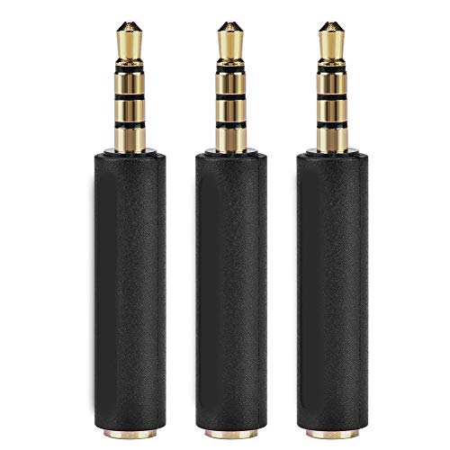 DJDK 3.5mm Audio Converter,3.5mm OMTP to CTIA Conversion Earphone Adapter for Earphone Black(3PCS)