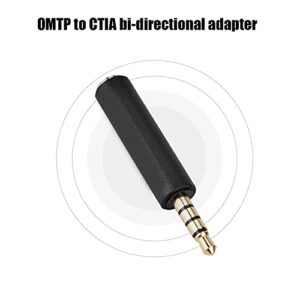 DJDK 3.5mm Audio Converter,3.5mm OMTP to CTIA Conversion Earphone Adapter for Earphone Black(3PCS)