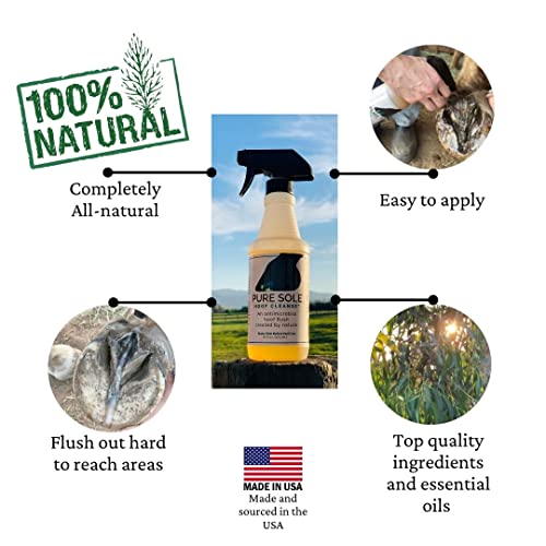 Pure Sole Hoof Cleanse - All Natural Formula with Thrush Fighting Ingredients to Maintain a Healthy Hoof and Frog - 16 oz. Spray