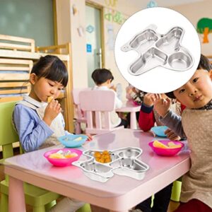 Hemoton Snack Steel Plates Stainless Steel Divided Dinner Plate Airplane Shaped Divided Dinner Tray Platter Food Serving Tray for Adults Picky Eaters Campers Stainless