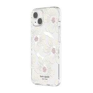 kate spade new york protective hardshell case for magsafe for iphone 13 - hollyhock floral clear