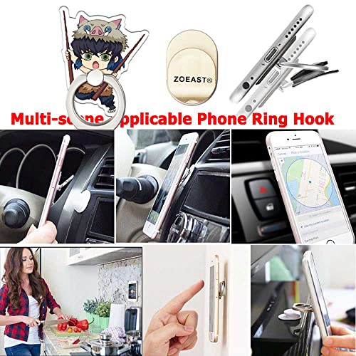 ZOEAST(TM) 3 Pack Cartoon Bounty Hunter Phone Ring Grip Universal 360° Adjustable Holder Car Desk Hook Stand Stent Mount Kickstand Compatible with iPhone Samsung iPad Tablet (3pcs Ghost Slayer)