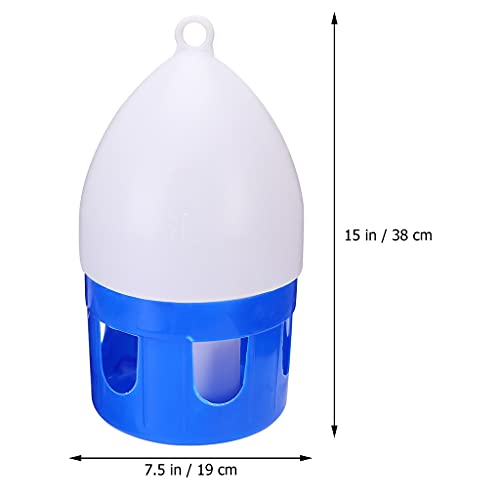 WALNUTA Birds Water Feeder Practical Birds Waterer Creative Bird Drinker Feeding Supplies for Pigeon Parrot (Color : Blue, Size : 6L)