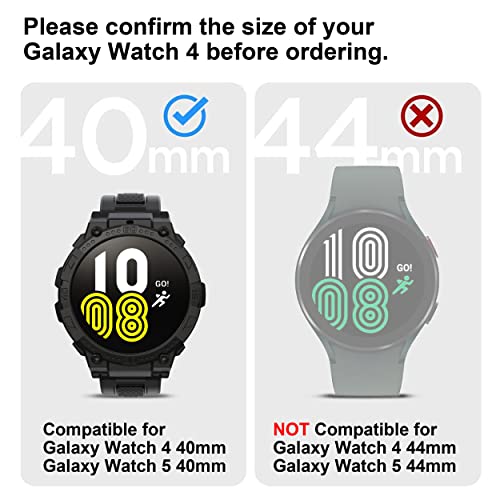 GELISHI Band with Case For Men And Women, Rugged Protective Quick Release Sport Wristband Compatible with Galaxy Watch 4/5, 40mm, Black