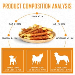 PAWUP Dog Treats Chicken Wrapped Biscuits Pumpkin Sticks, Rawhide Free Soft Chewy w/Taurine, Dog Training Treats,12.5oz