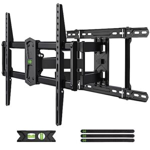 usx mount full motion tv wall mount 42"-84" tvs, fits 16" 18" or 24" studs, heavy duty tv mounts bracket with dual articulating arms tilt swivel extension max vesa 600x400mm, weight capacity 110lbs