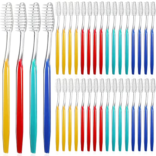 Honeydak 400 Pack Disposable Toothbrushes Individually Wrapped Toothbrushes Manual Single Use Toothbrush Soft Bristle Toothbrush Colorful Disposable Tooth Brush Set for Adults Kids Travel Toiletries