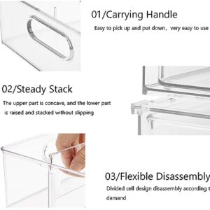 YouLike 1pack Stackable Refrigerator Organizer Bins with Pull-Out Drawer， Fridge Drawers Containers， Refrigerator, Freezer, Vanity & Fridge Organization and Storage