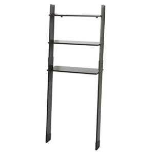 zenna home leaning wood ladder-style bathroom spacesaver storage shelves, espresso