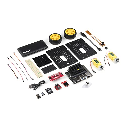 SparkFun JetBot AI Kit v3.0 Powered by Jetson Nano - Includes Jetson Nano Developer Kit 64GB MicroSD Card EDIMAX WiFi Adapter SparkFun Qwiic Motor Driver Micro OLED Breakout and More