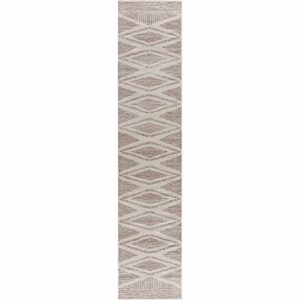 Tigris Collection Nikea Geometric Southwestern Farmhouse Living Room Bedroom Area Rug - Vintage Distressed - Boho Aztec Tribal Pattern - Ivory, Beige, Gray - 6'7" x 9'