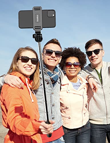 Selfie Stick Tripod with Detachable Wireless Remote, 4 in 1 Extendable Portable Selfie Stick & Phone Tripod Stand Compatible with Gopro, iPhone/Samsung/Huawei, etc.