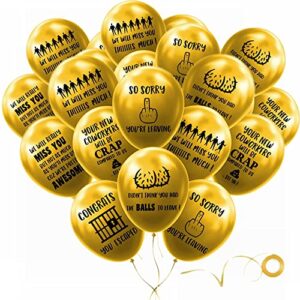 30 pack 12" gold fun office leaver going away balloons colleague/coworker last day office party balloon decorations for farewell party going away goodbye party office work party graduation decorations