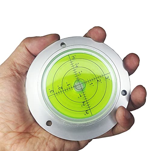 Tower Crane Machine Tool Travel Trailer Camper Rv Leveling Large Scope Bubble Level Round Blocks Gauge Stick On (Diameter 100mm 3.9inch)