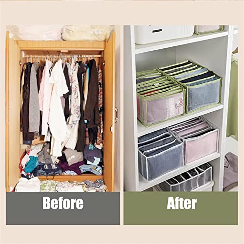 TIGARI Wardrobe Clothes Organizer, Closet Organizers And Storage Baskets, Mesh Clothes Storage Organizer for Thin Jeans, T-shirts, Underwear, Socks, Scarves, Leggings, Skirts (Gray)