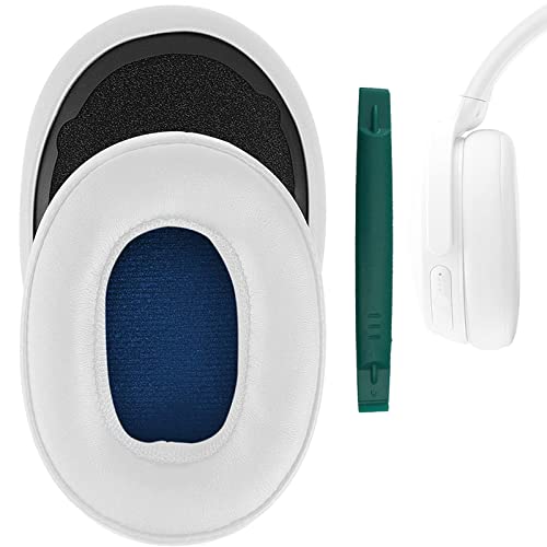 Rplacement Ear Pads Compatible with Skullcandy Crusher Wireless Crusher Evo Crusher ANC Hesh 3 Headphones Ear Cushions Headset Earpad Ear Cups Leather (White)