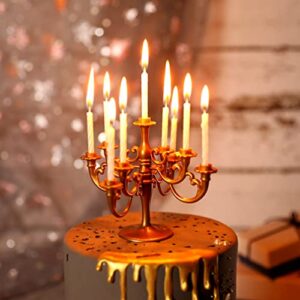 generic 2pcs candelabra birthday candles golden cake candle holders gorgeous wedding cupcake decor unique cake picks 9r5151bp6ddh17j 10x10x18cm