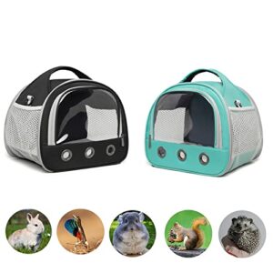 Small Animal Carrier Bag - Portable Hamster Carrier Outgoing Travel Pouch, Breathable & Perspective, Perfect for Parrots Ferret Hedgehog Squirrel Chinchilla Sugar Glider (Green)