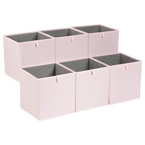 amazon basics collapsible fabric storage cube organizer bins - pack of 6, peony pink, 13x15x13"