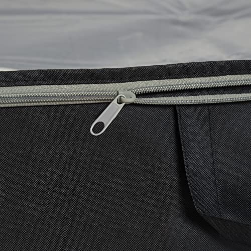 Amazon Basics Fabric Underbed Storage Bag Organizer with Handles - Black, 30.2"L x 20.1"W x 5.7"H, Pack of 2