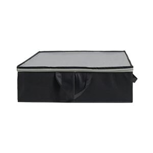 Amazon Basics Fabric Underbed Storage Bag Organizer with Handles - Black, 30.2"L x 20.1"W x 5.7"H, Pack of 2