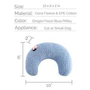 Les Arbres Fair Little Pillow for Cats, Ultra Soft Fluffy Pet Calming Toy Half Donut Cuddler for Joint Relief Sleeping Improve Machine Washable