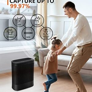 Air Purifiers, True Hepa 13 filters for Large Room, CADR 450 m³/h, Air Cleaner with UV-C Light, 3 Speeds, 3 Timers, Change Filter Reminder, Remove off 99.97% Dust, Allergens, Pollen, Pets, Hair, Smoke (black)