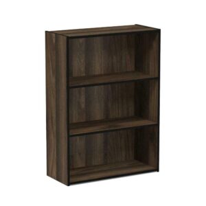 3 tier open shelf bookcase, walnut, embar book shelf organizer shelf decor book storage book shelf storage book shelves shelves for bedroom storage organizer book shelves for living room (5157680)