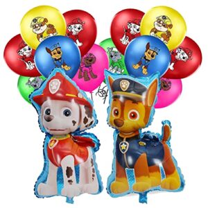 lovsong 14 pcs - latex dog balloons foil dog balloons paw balloons chase dog balloons marshall dog balloons