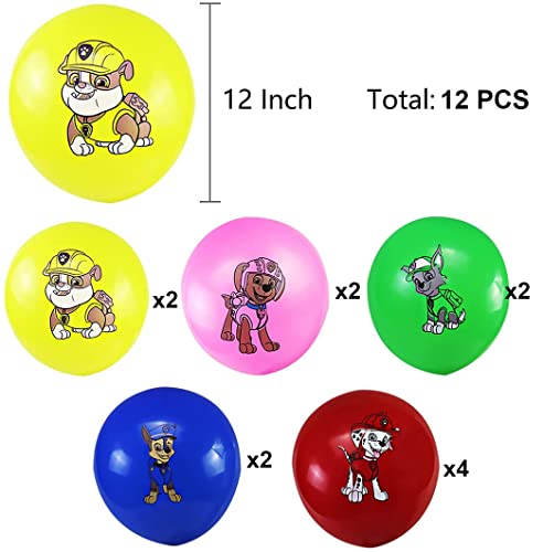 LOVSONG 14 PCS - Latex Dog Balloons Foil Dog Balloons Paw Balloons CHASE Dog Balloons MARSHALL Dog Balloons