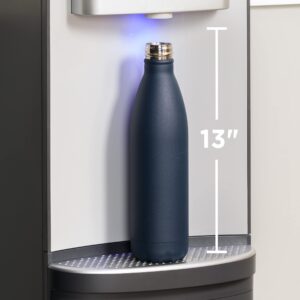 GE Bottom-Loading Tri-Temperature Water Dispenser | 5 Gallon Water Cooler for Home or Office | 3 Temperature Settings | Taller 13" Dispenser Height | No Lift Bottom Loading | LED Light | Charcoal